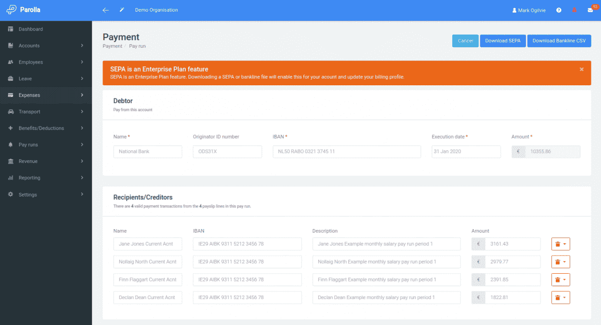 How to create a payment file - Parolla