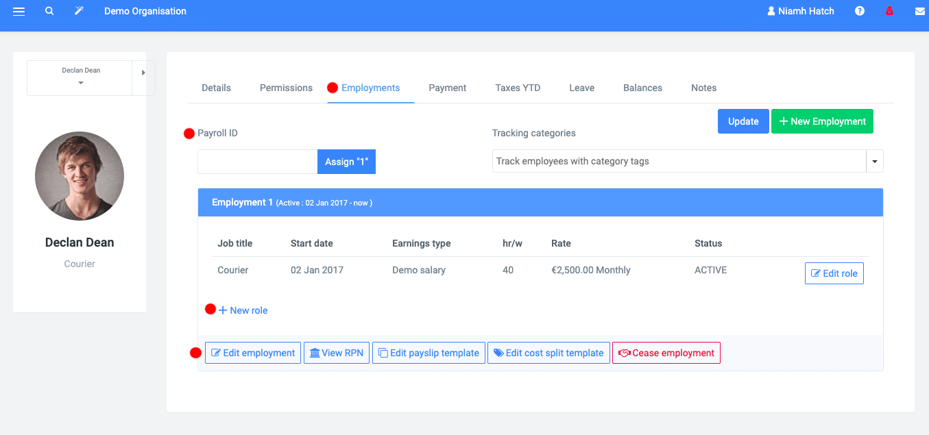 Creating Employee Profiles - Parolla - adding basic information