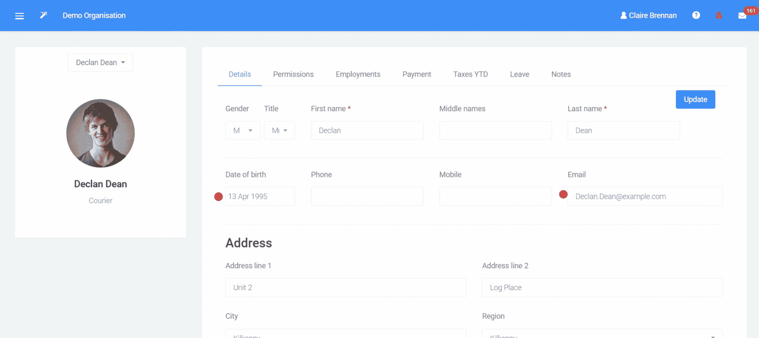 Creating Employee Profiles - Parolla - adding basic information