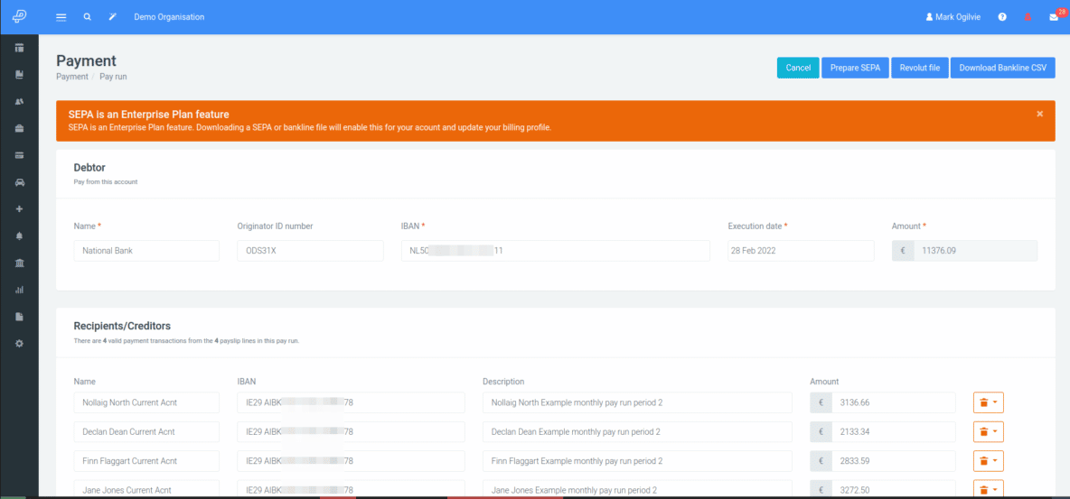 How to create a payment file - Parolla
