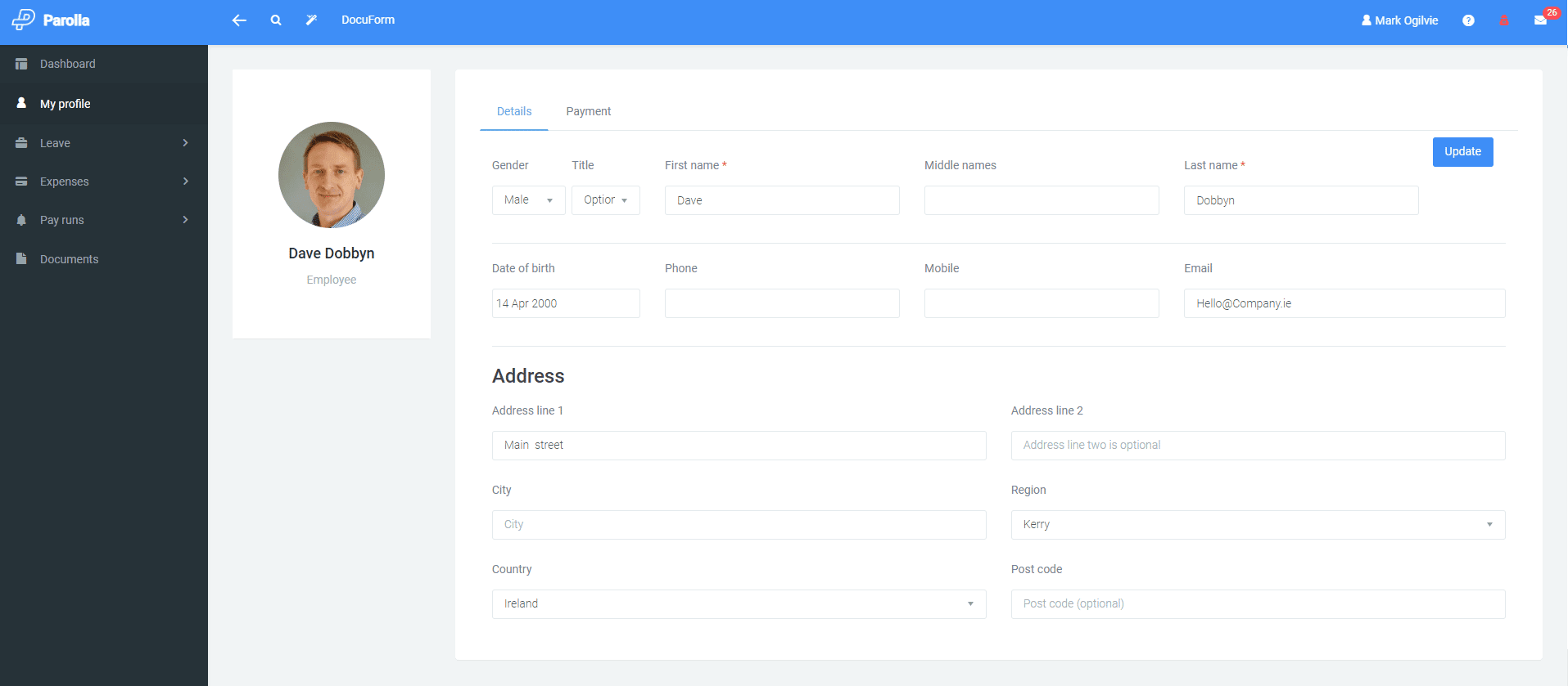 Employee Self Service Portal - Parolla