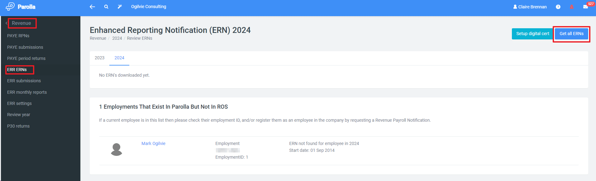 Enhanced Reporting Requirements(ERR) Setup - Parolla